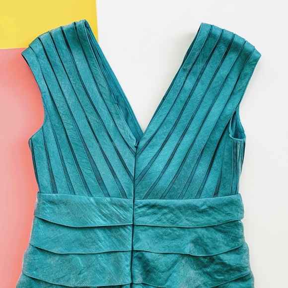 Adrianna Papell | Dresses | Adrianna Papell Teal Tiered Layered Shutter ...